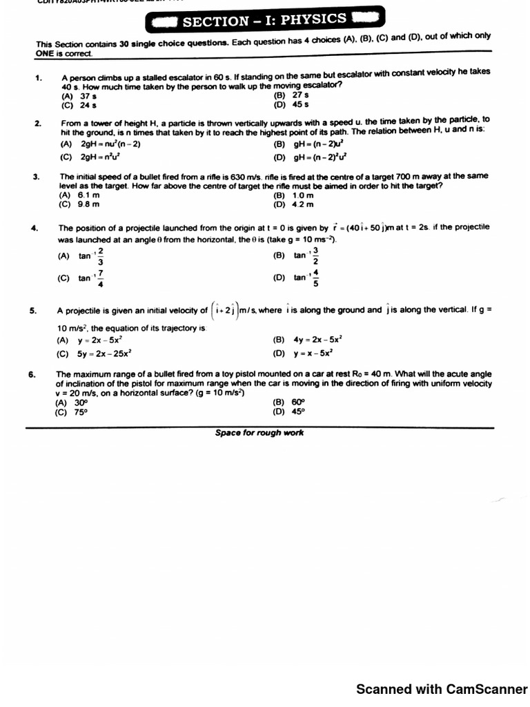 Kinematics Test - 20180611125030 | PDF