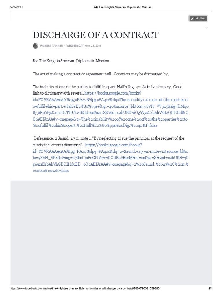 Discharge of Contract