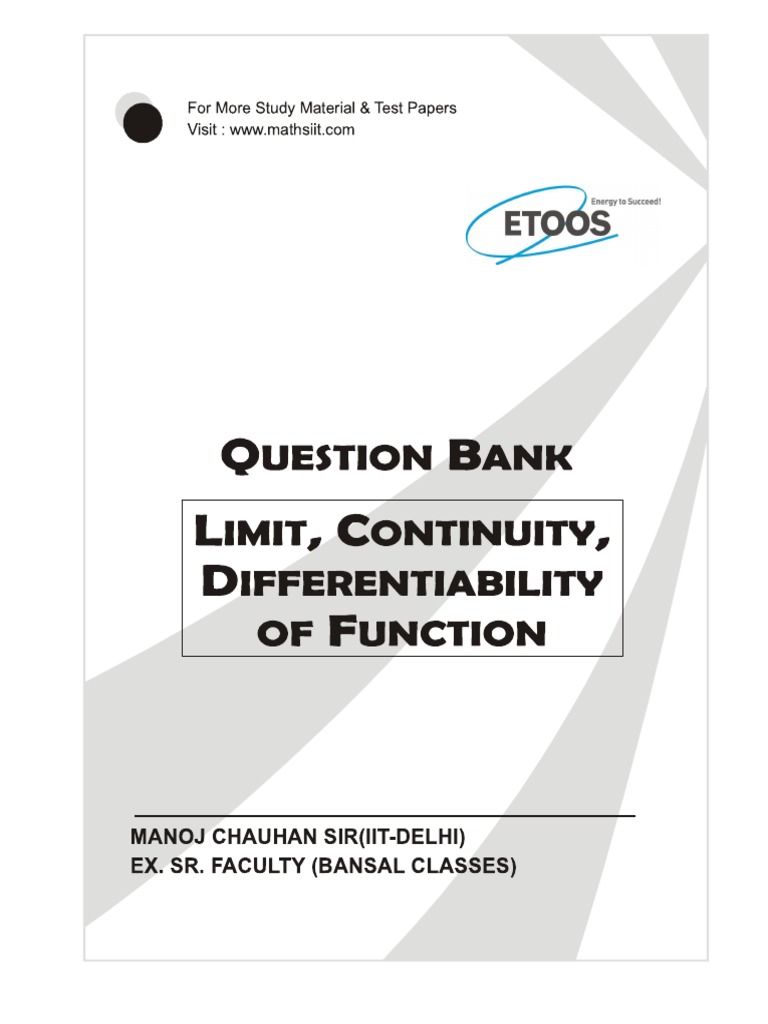 Question Bank - Limits, Continuity - Derivability | PDF | Continuous Function | Derivative