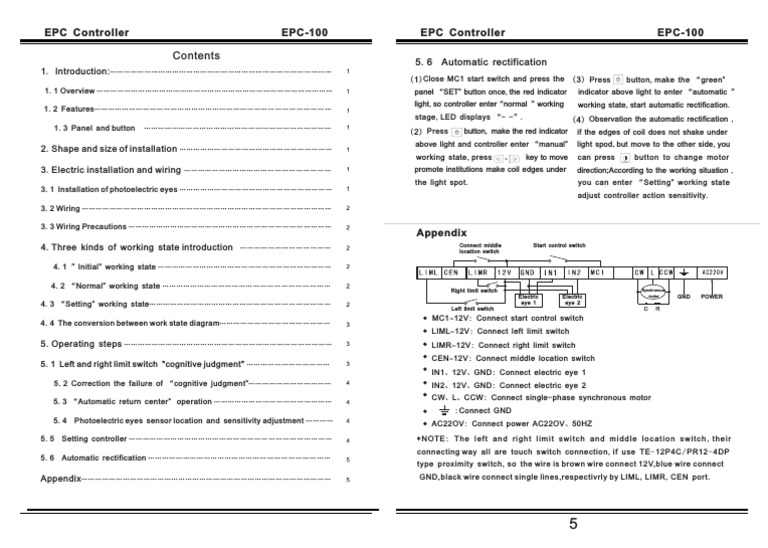 EPC 100 Manual Instruction | PDF | Switch | Components