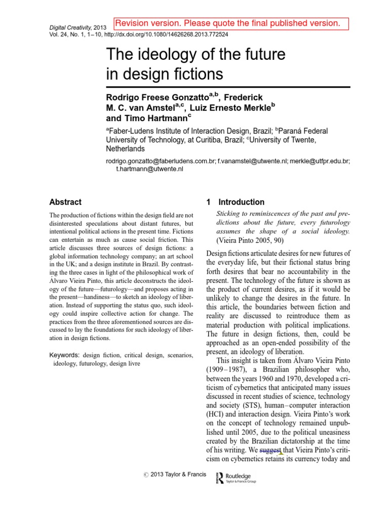 Ideology Future Design Fictions Revision | PDF | Reality | Design