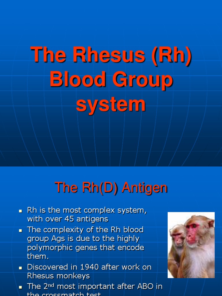 The Rhesus (RH) Blood Group System | PDF | Dominance (Genetics ...