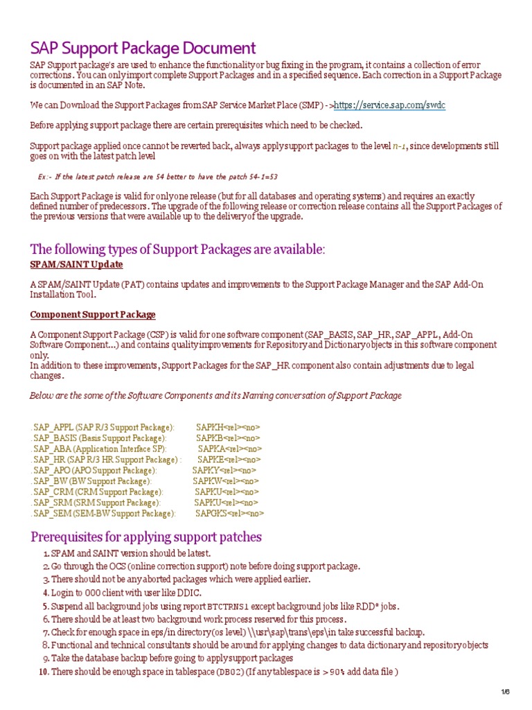 Edited - Sap Support Package in Step by Step | PDF | Software ...