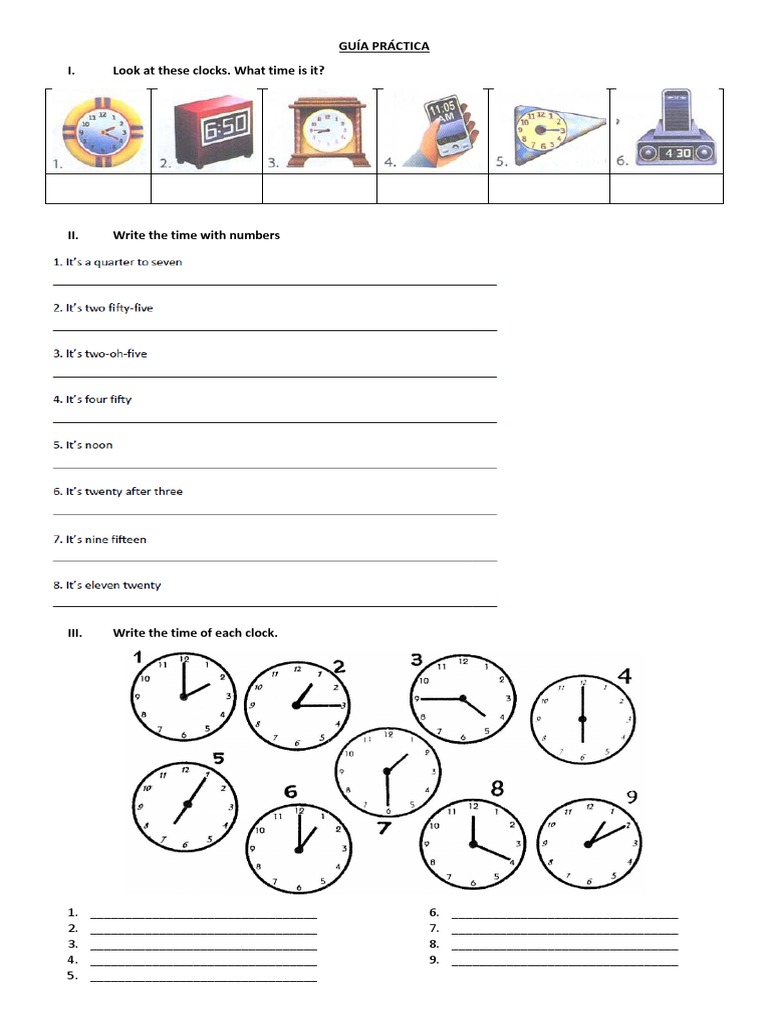 Guía Práctica Clase 6: The Time | PDF