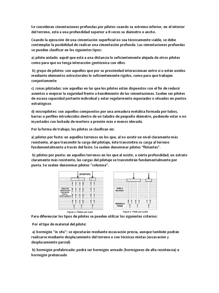 Pilotes | PDF | Fundación (Ingeniería) | Hormigón