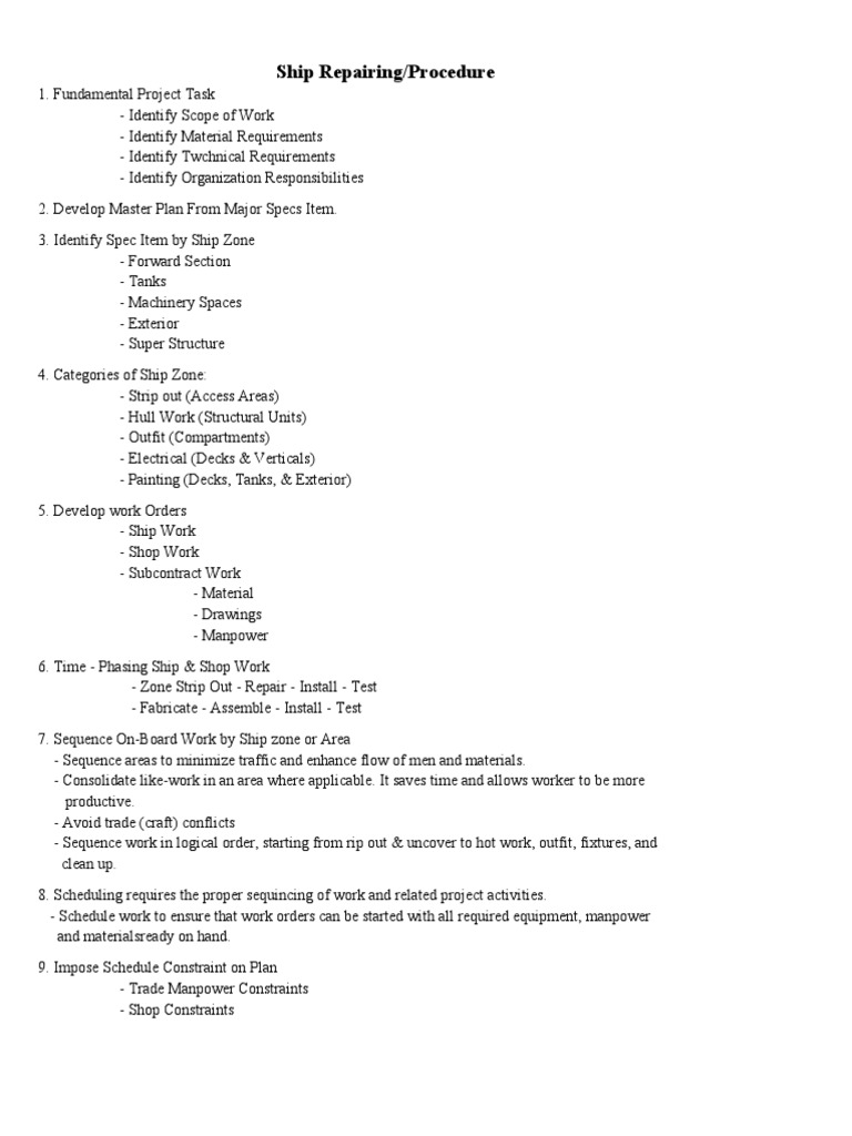 Ship Repairing Procedure | PDF