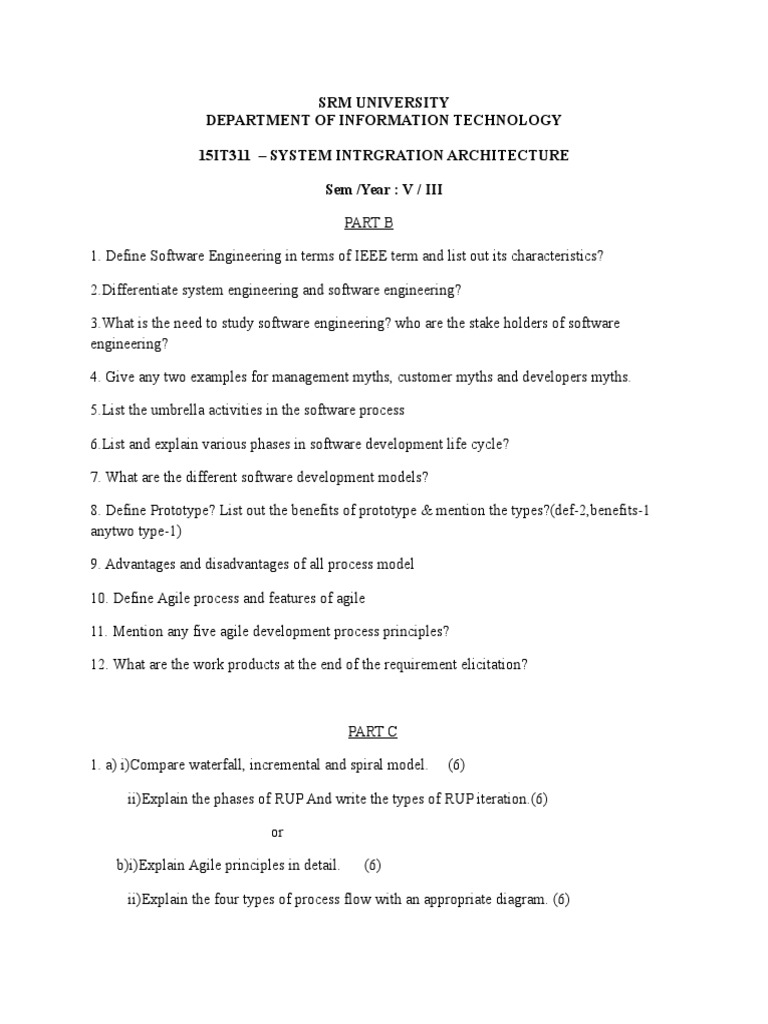 SIA Unit1 Questions | PDF | Software Development Process | Agile Software Development