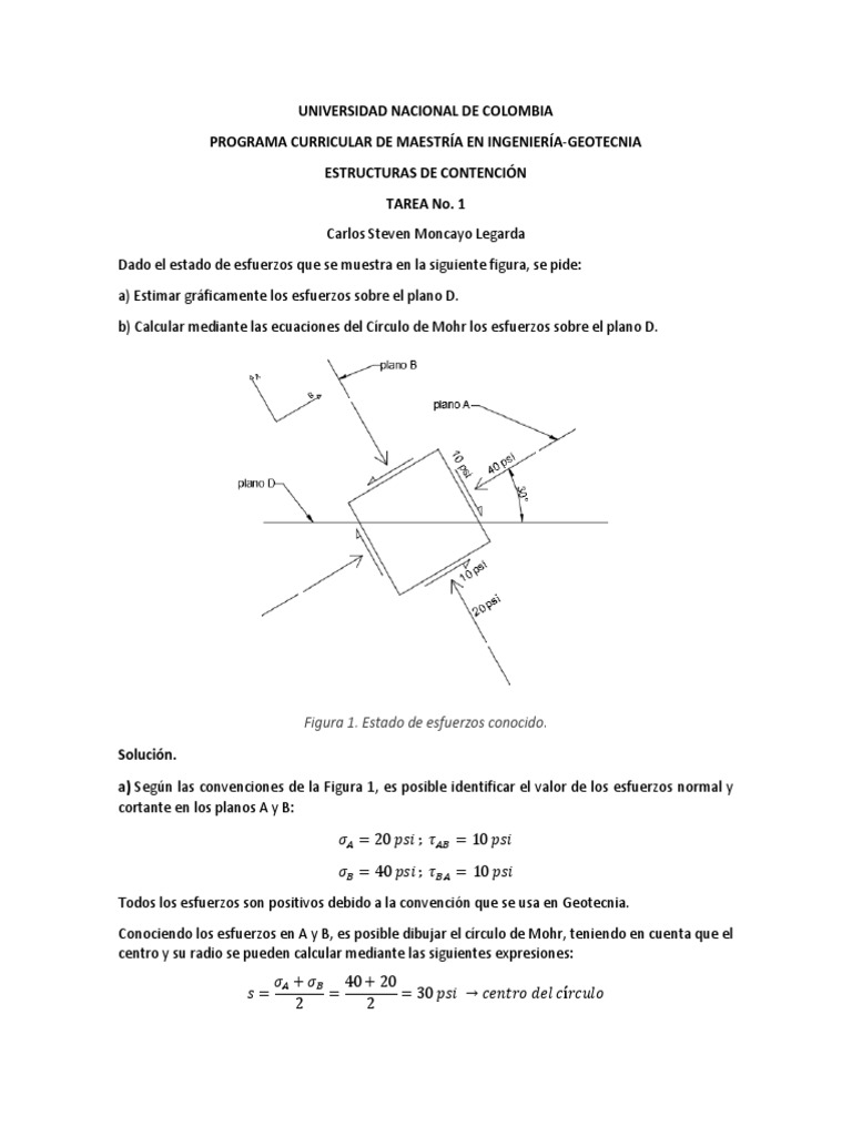 Círculo de Mohr Ejercicio | PDF | Geometria plana) | Enseñanza de matemática