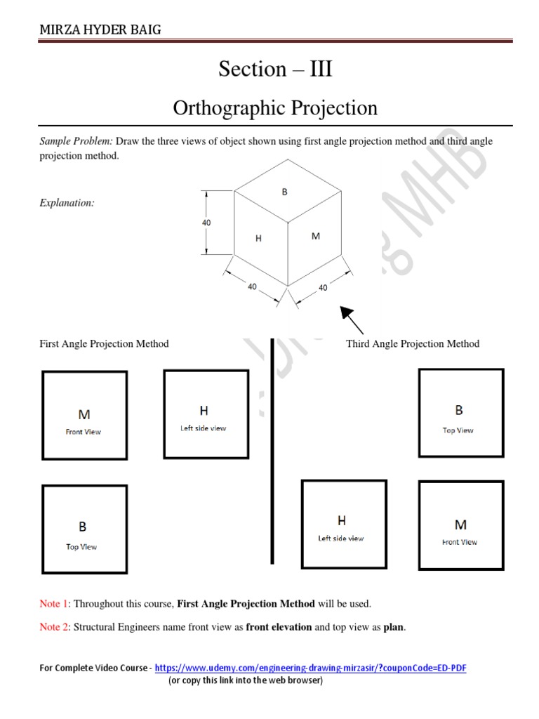 Orthographic Projections.pdf | Technical Drawing | Geometry