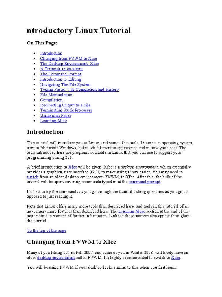 Ntroductory Linux Tutorial Pdf System Software Computer File