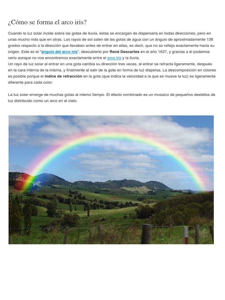 Cómo Se Forma El Arco Iris | PDF | Arco iris | Ligero