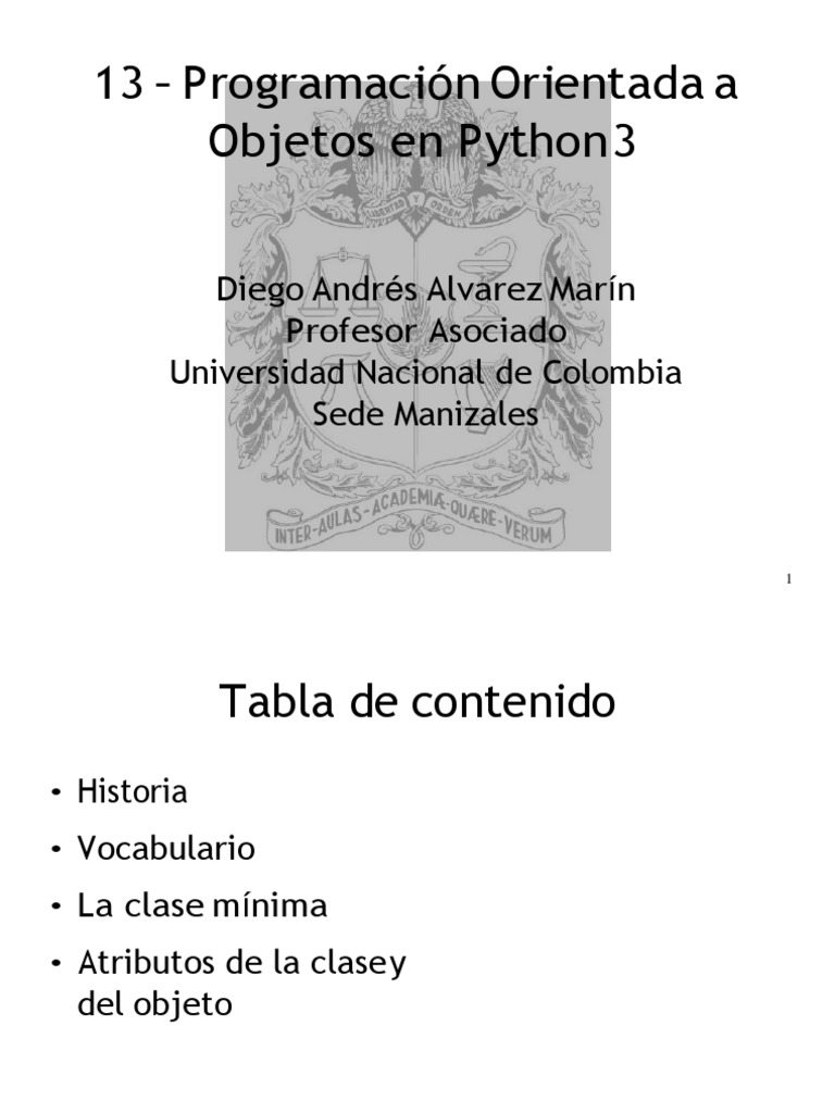 13 - Programacion Orientada A Objetos en Python 3 | PDF | Objeto ...