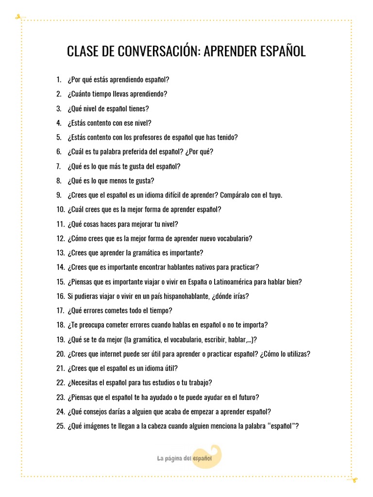 Clases de Conversación - Aprender Español PDF | PDF