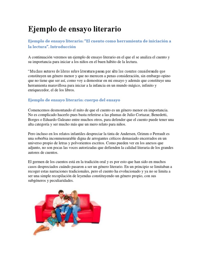 Ejemplo de Ensayo Literario | PDF | Cuentos | Ensayos Ejemplo de Ensayo Literario | PDF | Cuentos | Ensayos