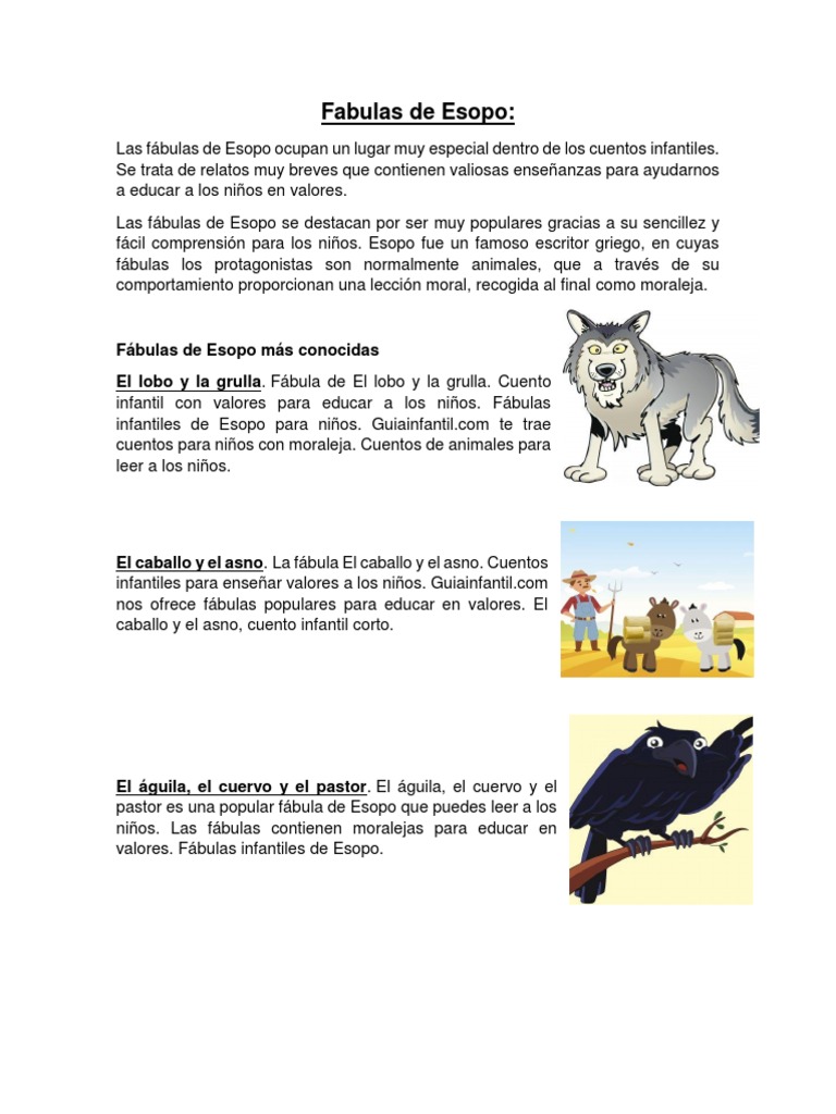 Fabulas de Esopo | Fábula