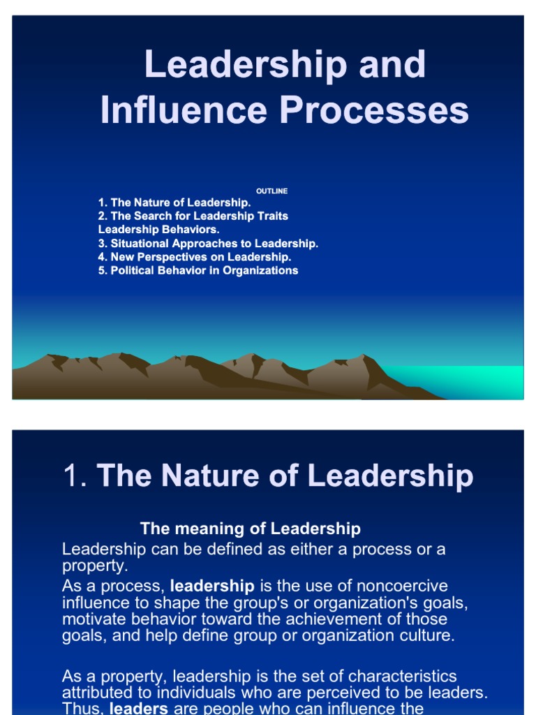 Leadership and Influence Processes | PDF | Leadership | Motivation