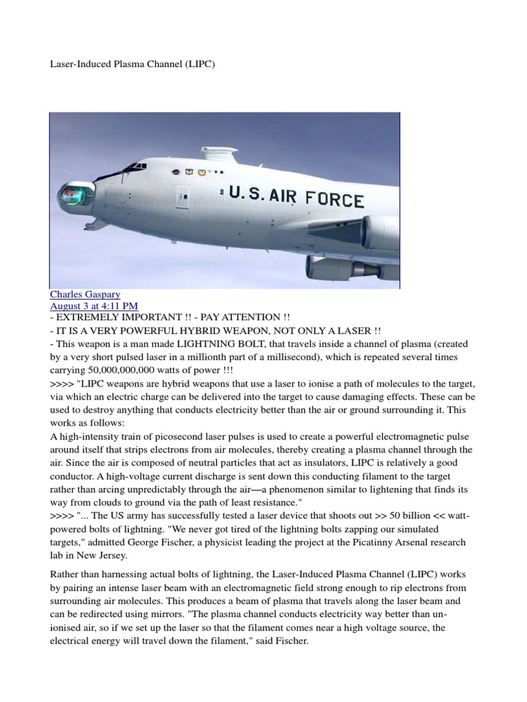 Laser-Induced Plasma Channel (LIPC) | PDF | Plasma (Physics) | Laser