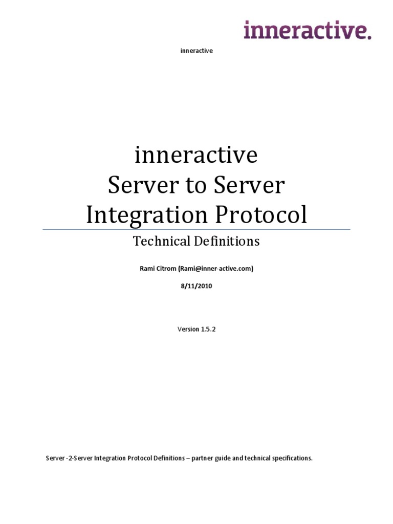 Server-to-Server Integration Protocol Definitions – A technical guide ...