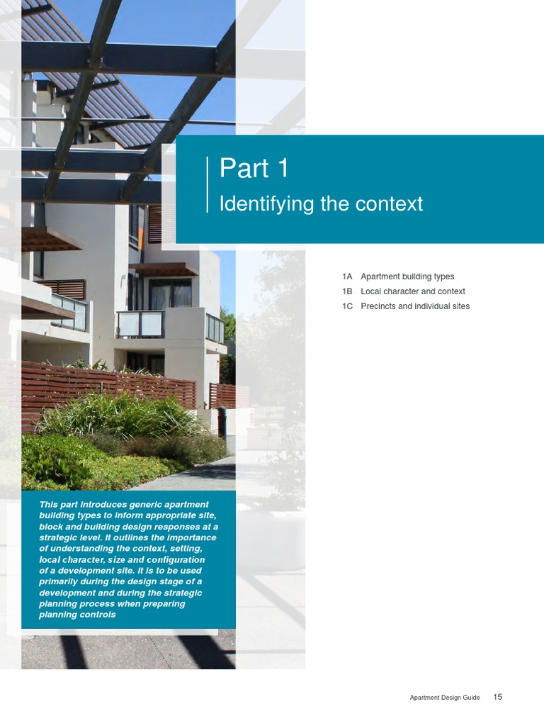 Apartment Design Guide Part 1 Identifying The Context 2015 07 | PDF ...