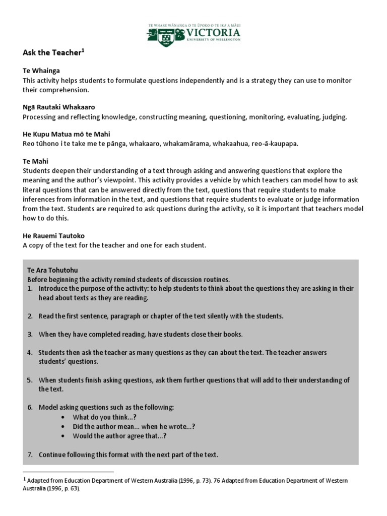 Ask The Teacher | PDF