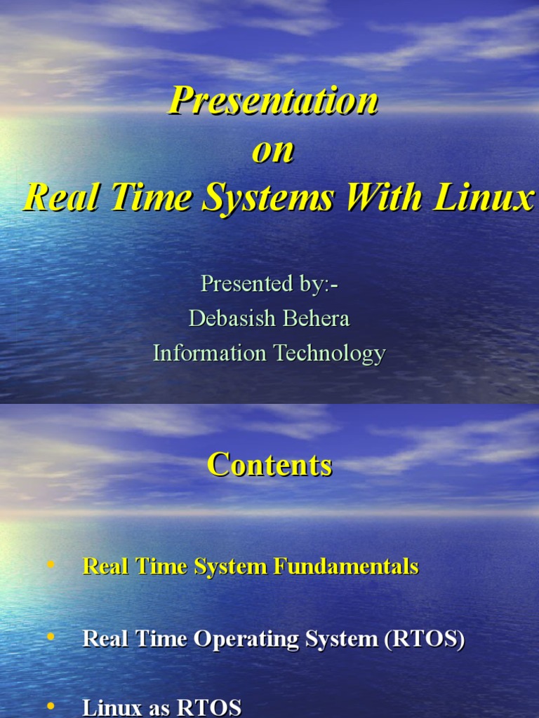 Presentation On Real Time Systems With Linux | PDF | Kernel (Operating ...