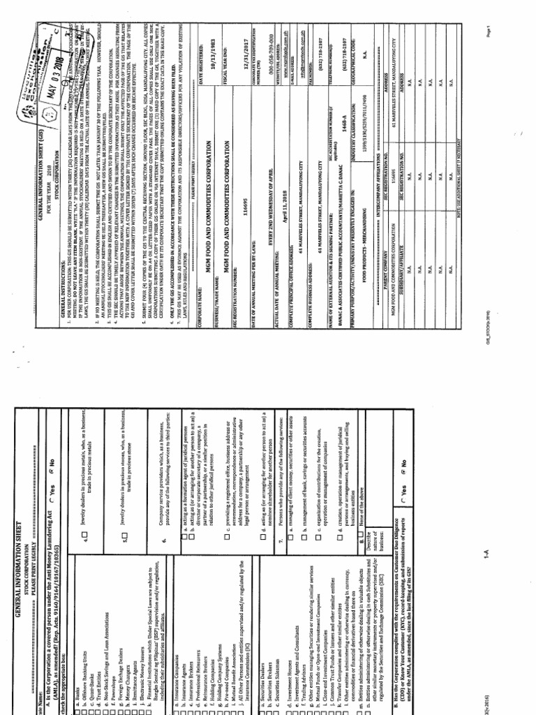 General Information Sheet | PDF