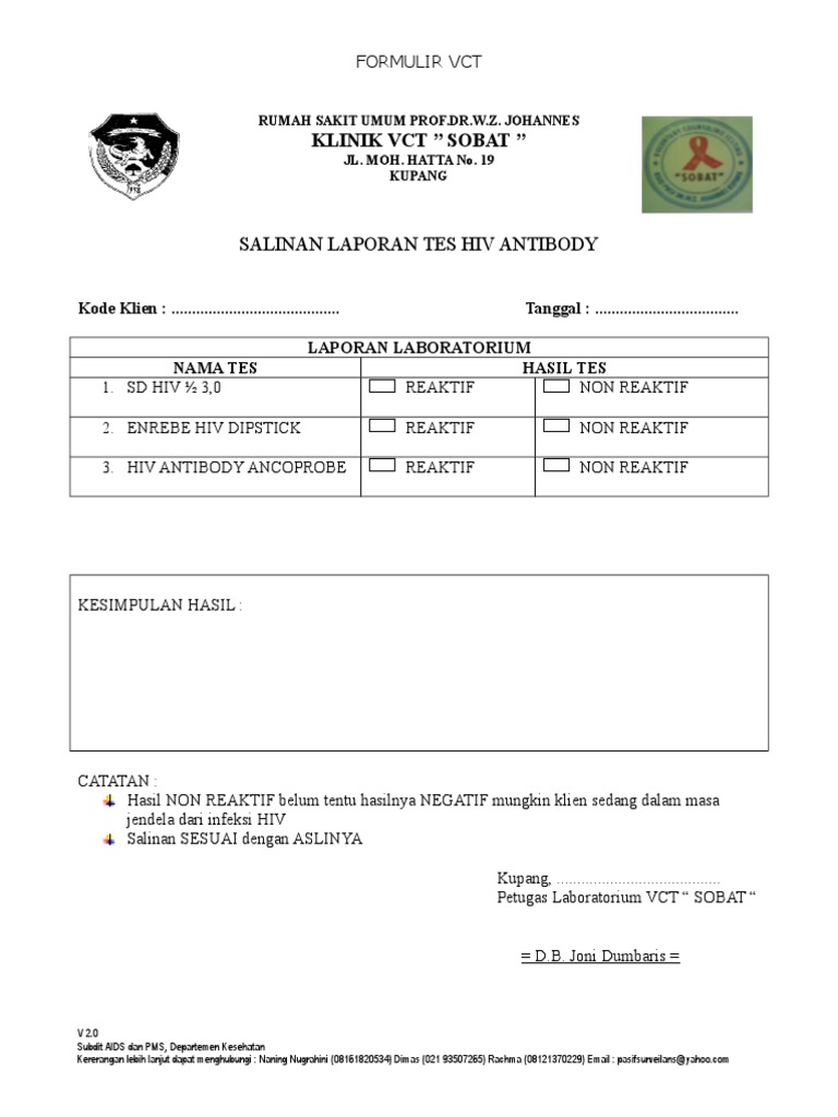 HIV Form | PDF