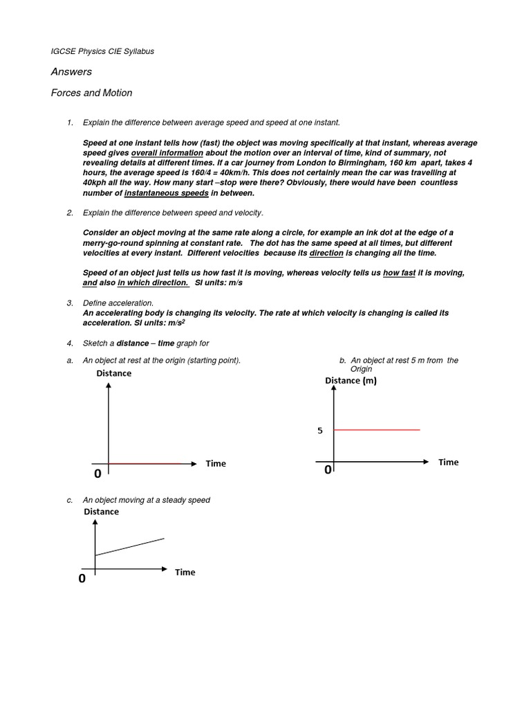 IGCSE Physics Study Guide | PDF | Acceleration | Speed