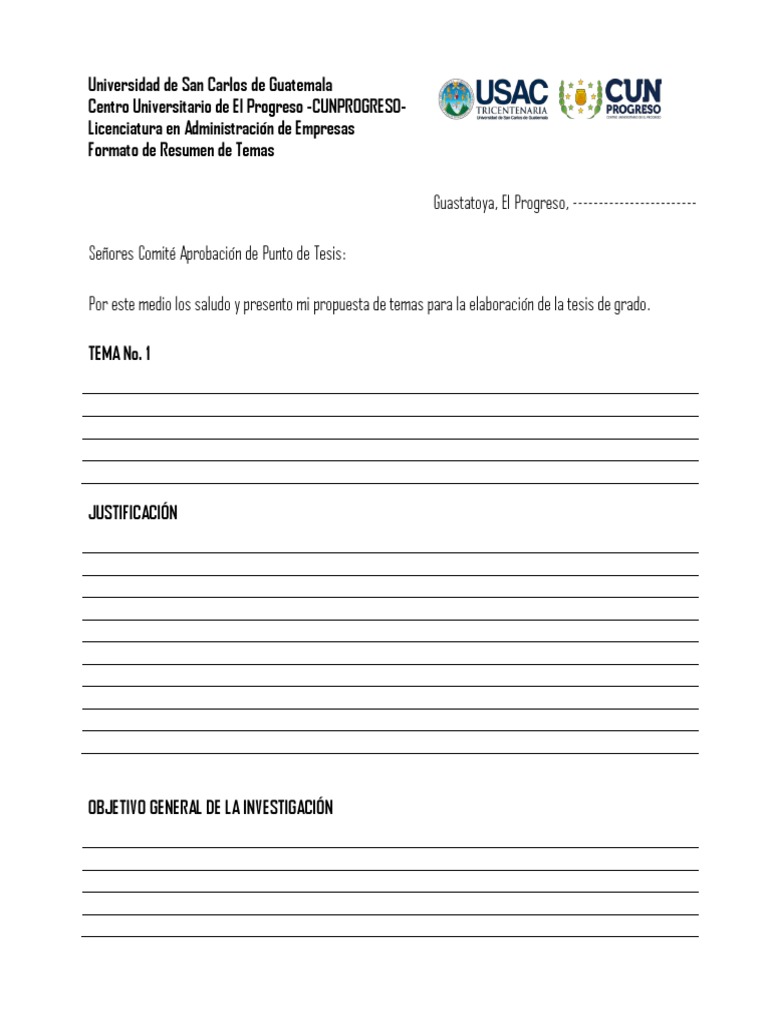 PASO 1. Formato de Resumen de Temas | PDF