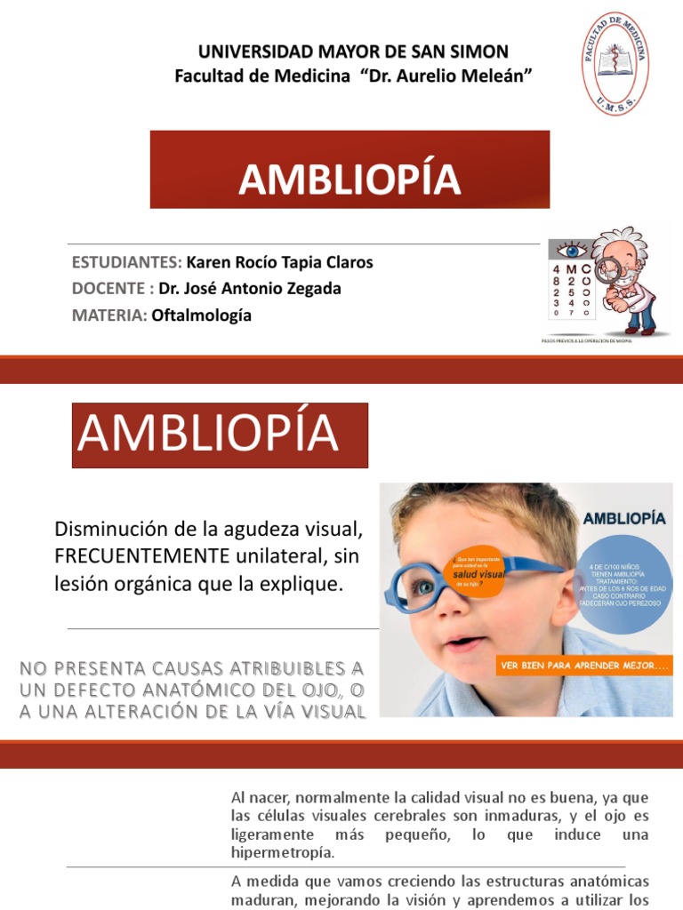 AMBLIOPIA | PDF | Ojo humano | Percepción visual