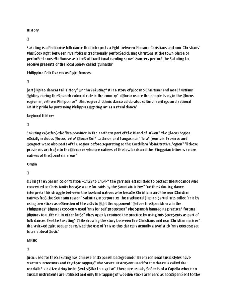 History of Sakuting | PDF | Dances | Philippines