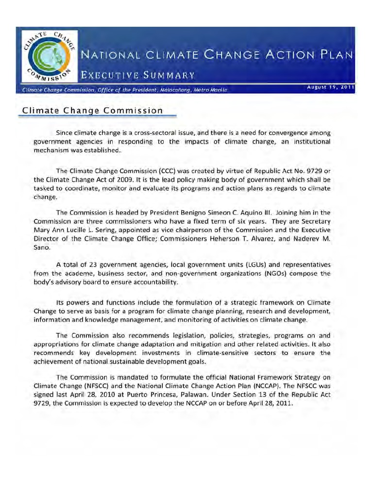 National Climate Change Action Plan PDF | PDF