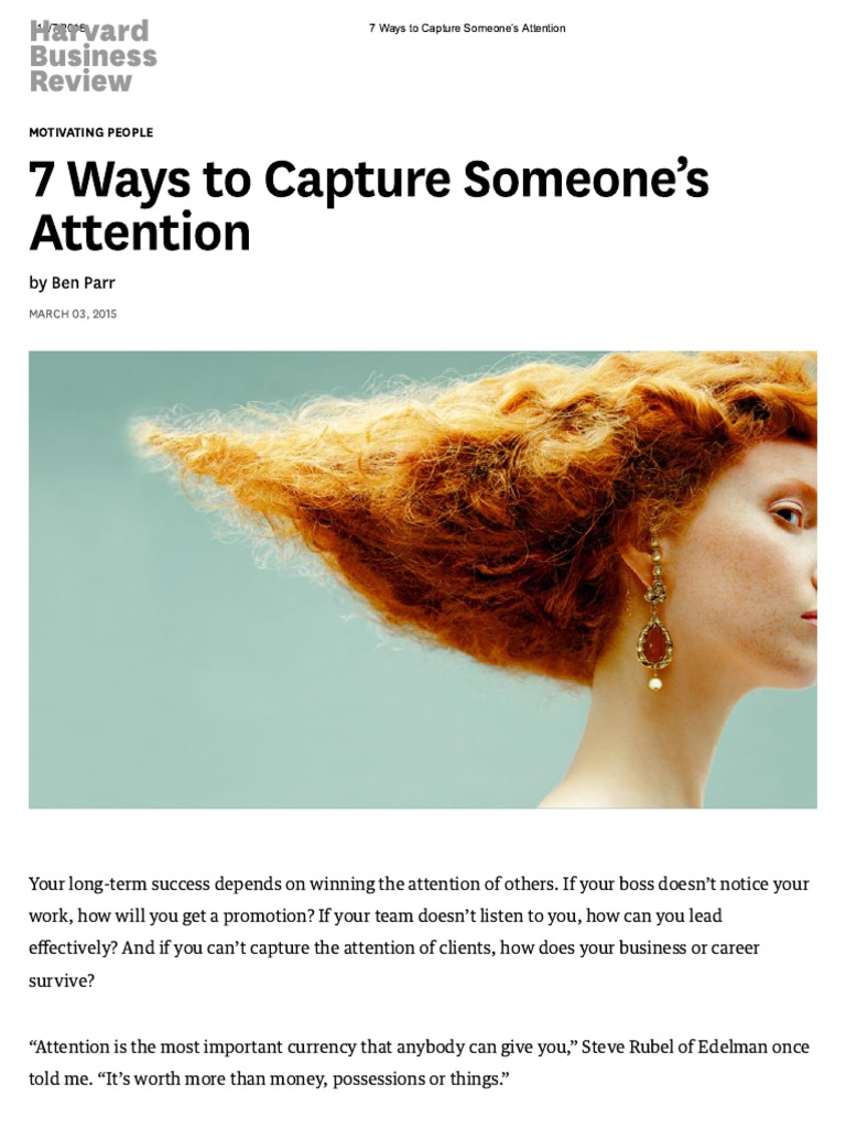7 Ways To Capture Someone's Attention | PDF