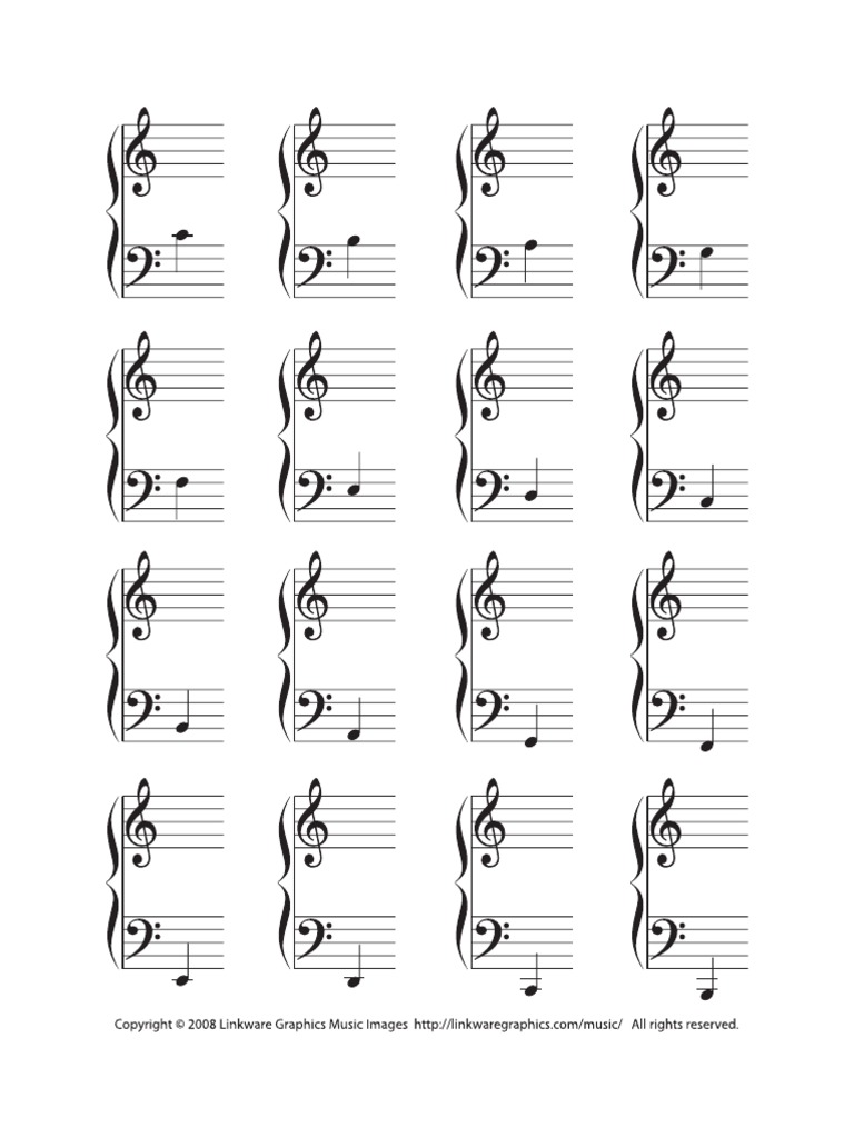 Flashcards Bass Clef Notes PDF | PDF