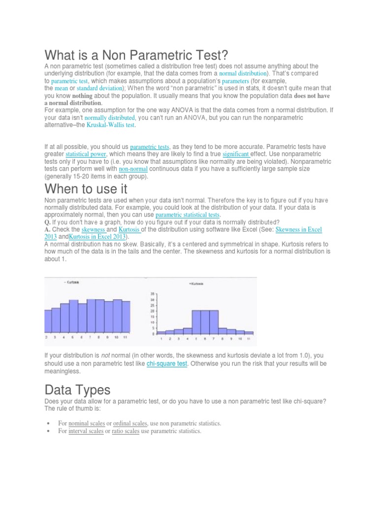 Parametric Test | PDF | Student's T Test | Skewness
