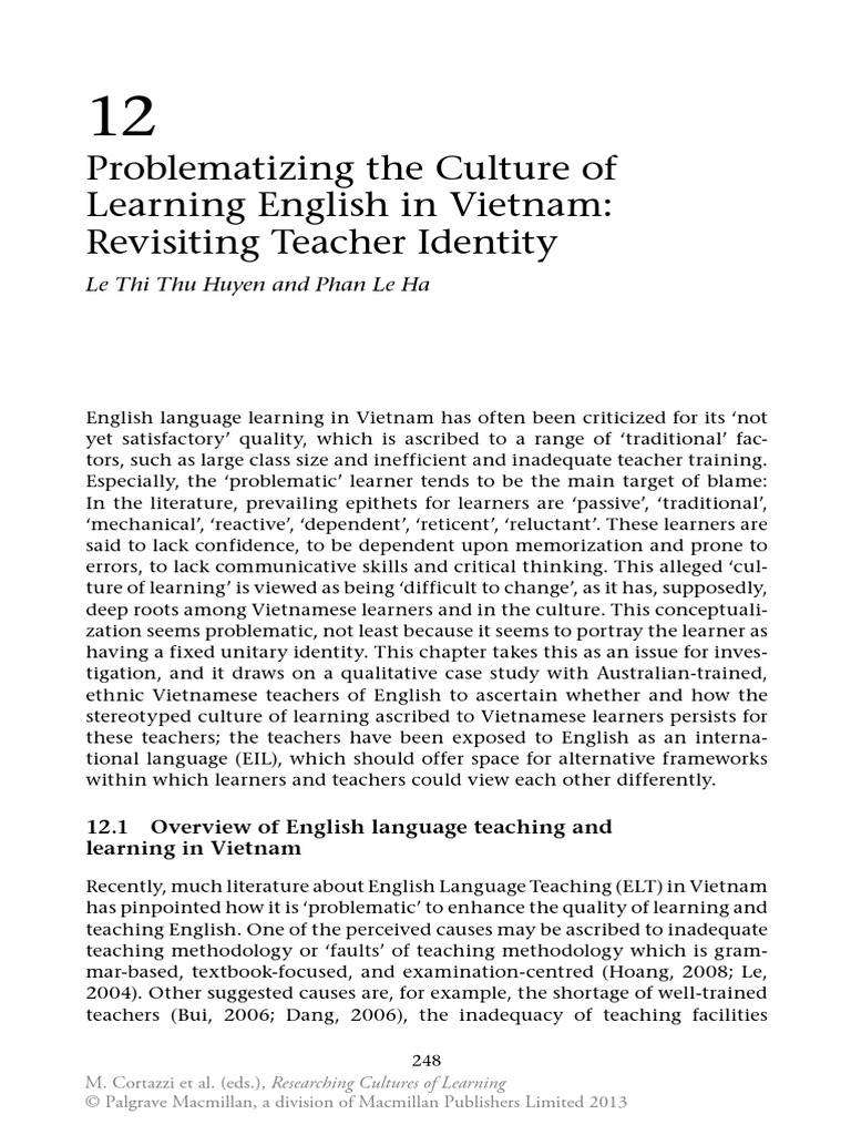 Problematizing The Culture of Learning English in Vietnam: Revisiting ...