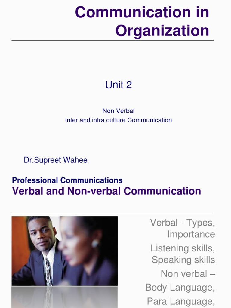 Unit 2 - Nonverbal & Inter, Intracultural Communication - PPSX | PDF ...