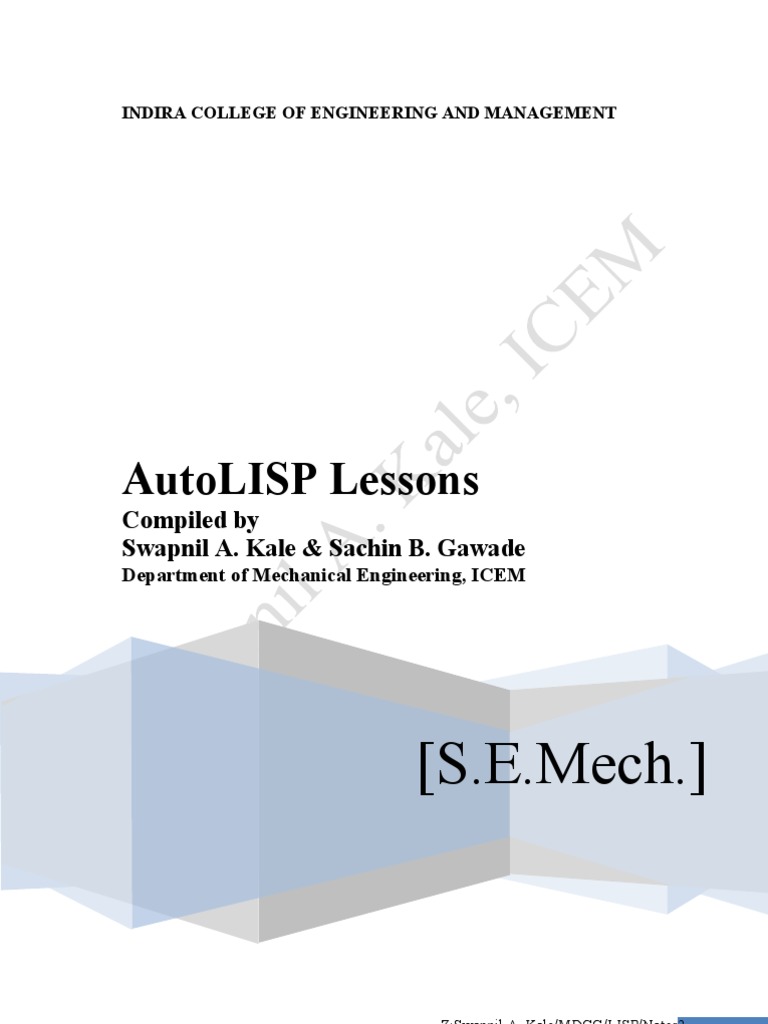 Autolisp Notes New by Swapnil A. Kale | PDF | Computer Programming ... Autolisp Notes New by Swapnil A. Kale | PDF | Computer Programming ...