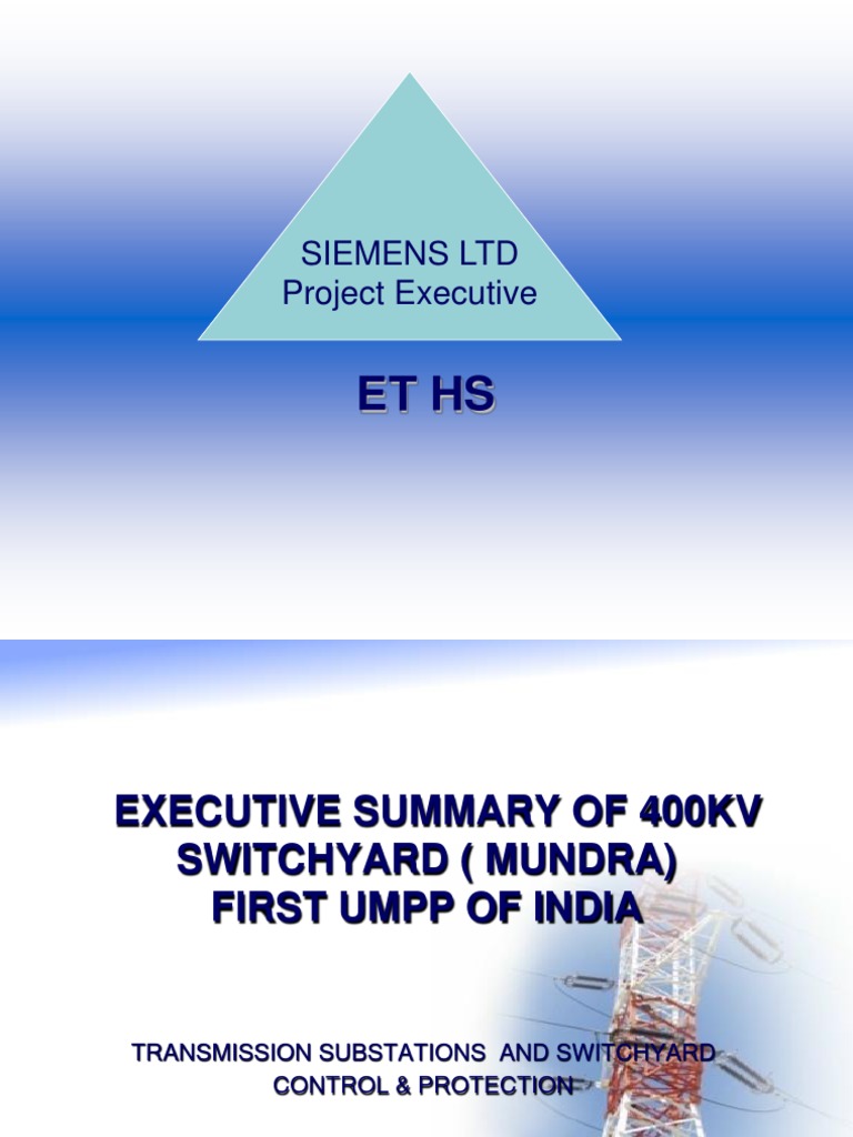 Executive Summary | PDF | Electrical Substation | Transformer