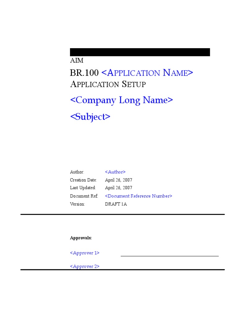 BR.100 Application Setup Guide | PDF | Document | Intellectual Works