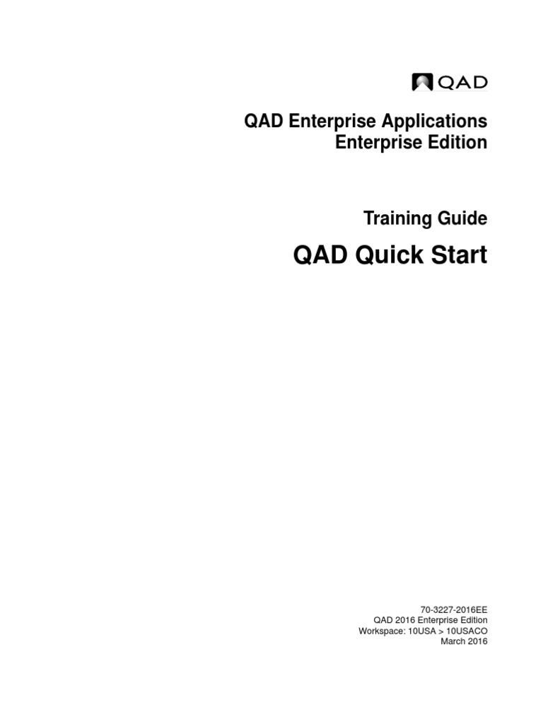Qad Quick Start | PDF | Trademark | Invoice