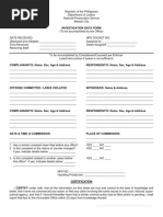 INVESTIGATION DATA FORM - DOJ Revision 1 | PDF | Prosecutor | United ...
