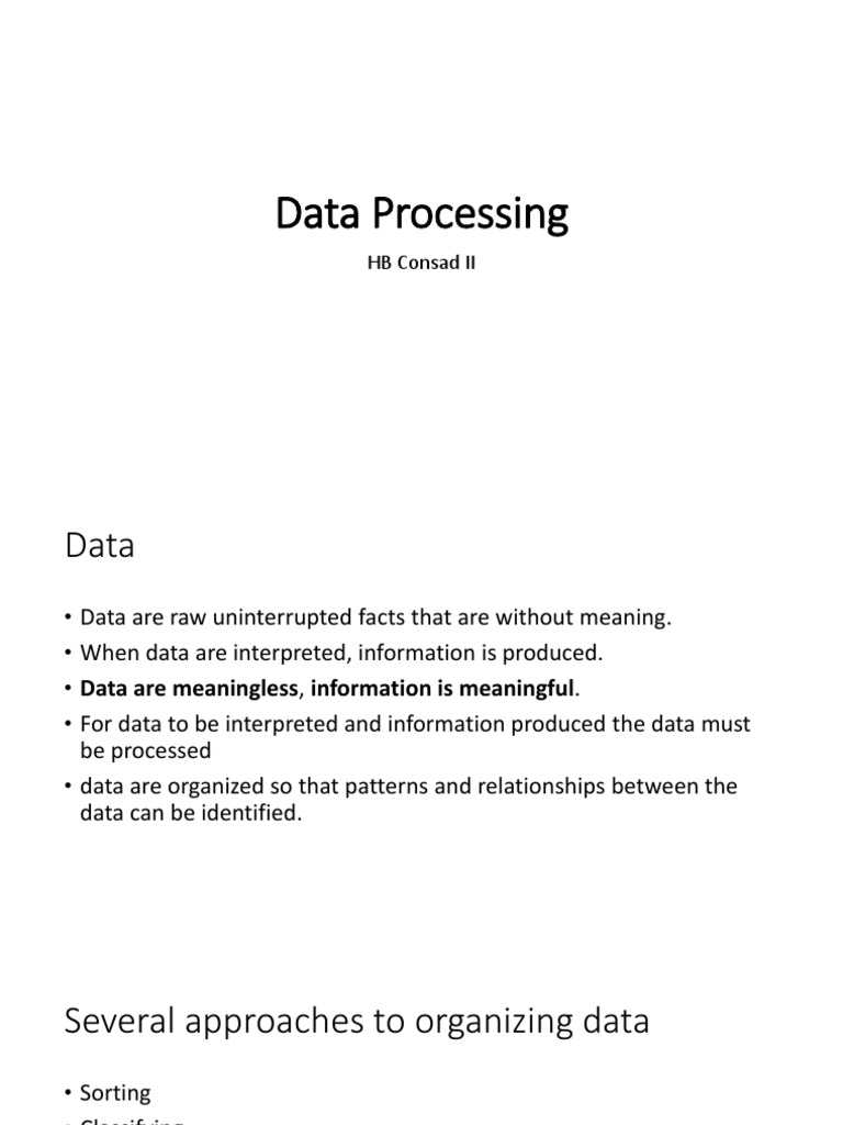 Chapter 7 Data Processing PDF | PDF | Information System | Databases
