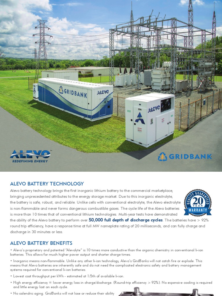 Alevo Energy Brochure | PDF | Lithium Ion Battery | Direct Current