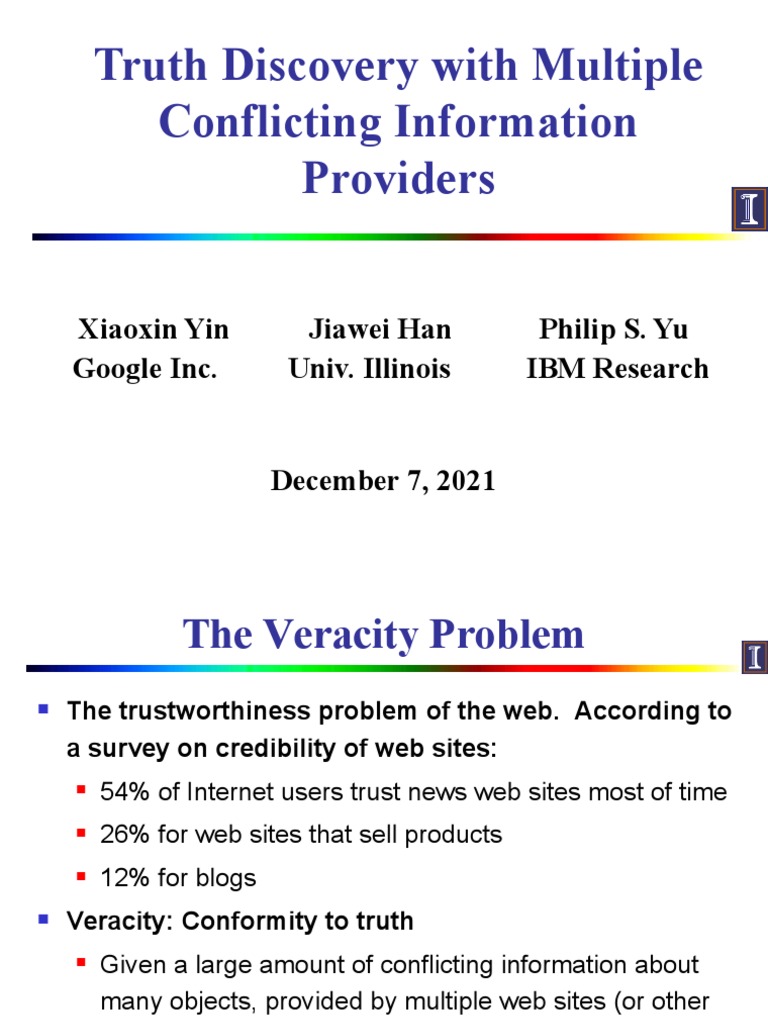 Truth Discovery With Multiple Conflicting Information Providers | PDF ...
