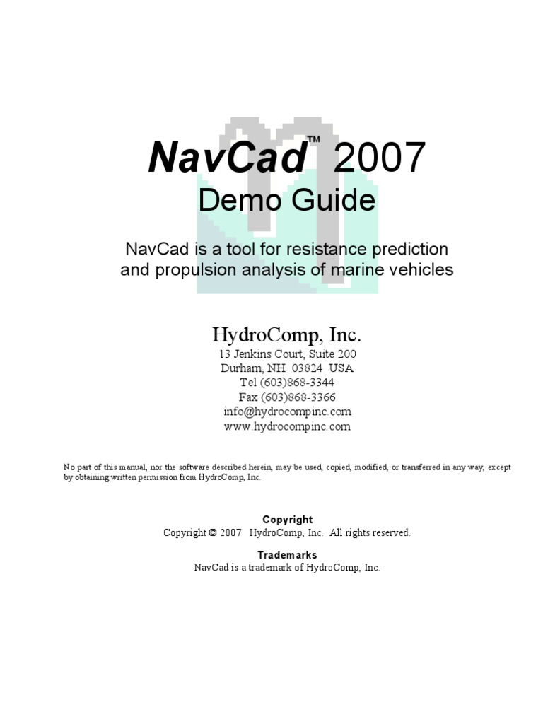 Nav Cad 2007 Demo Guide | PDF | Propeller | Hull (Watercraft)