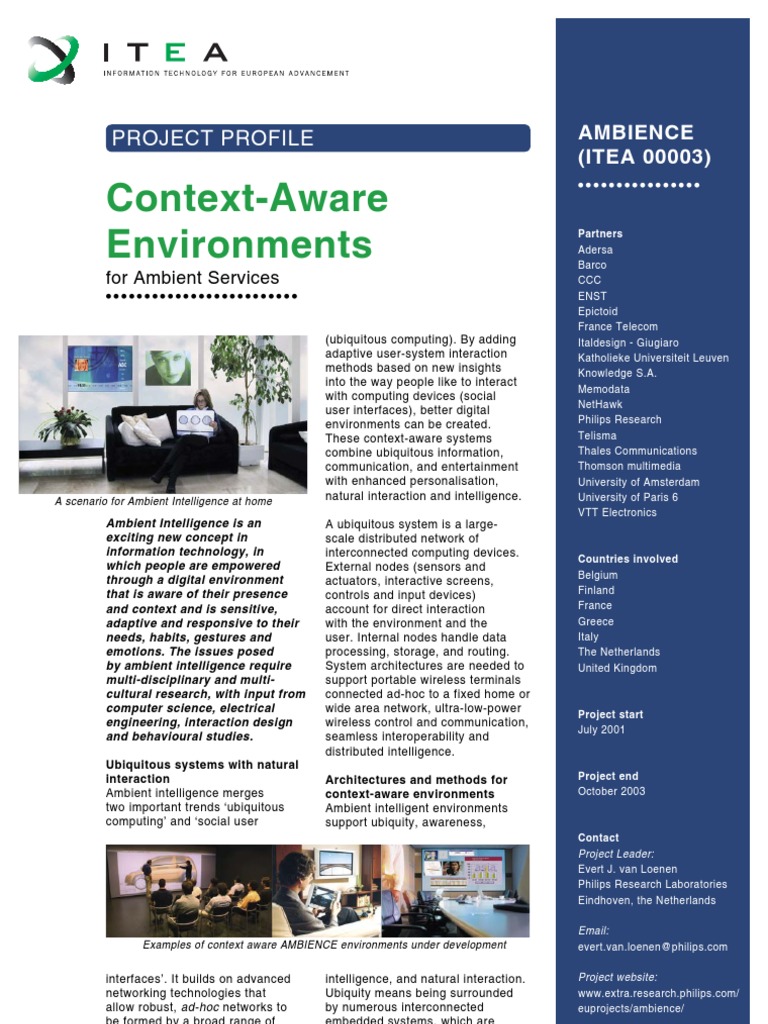 Ambience (Itea 00003) | PDF | Computer Network | Computing