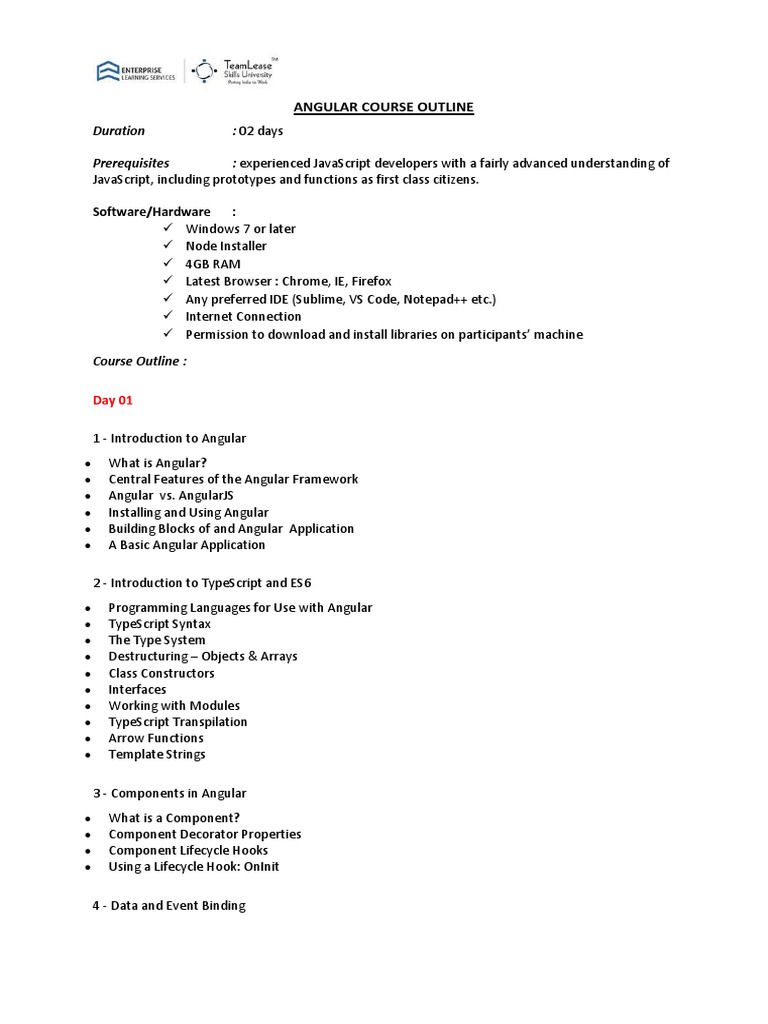 TOC - Angular - 02days | PDF | Java Script | Computer Programming TOC - Angular - 02days | PDF | Java Script | Computer Programming