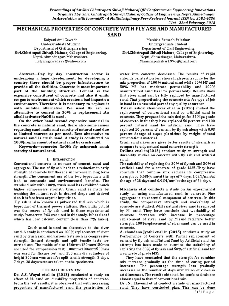 JournalNX-Concrete Ash Sand | PDF | Fly Ash | Concrete