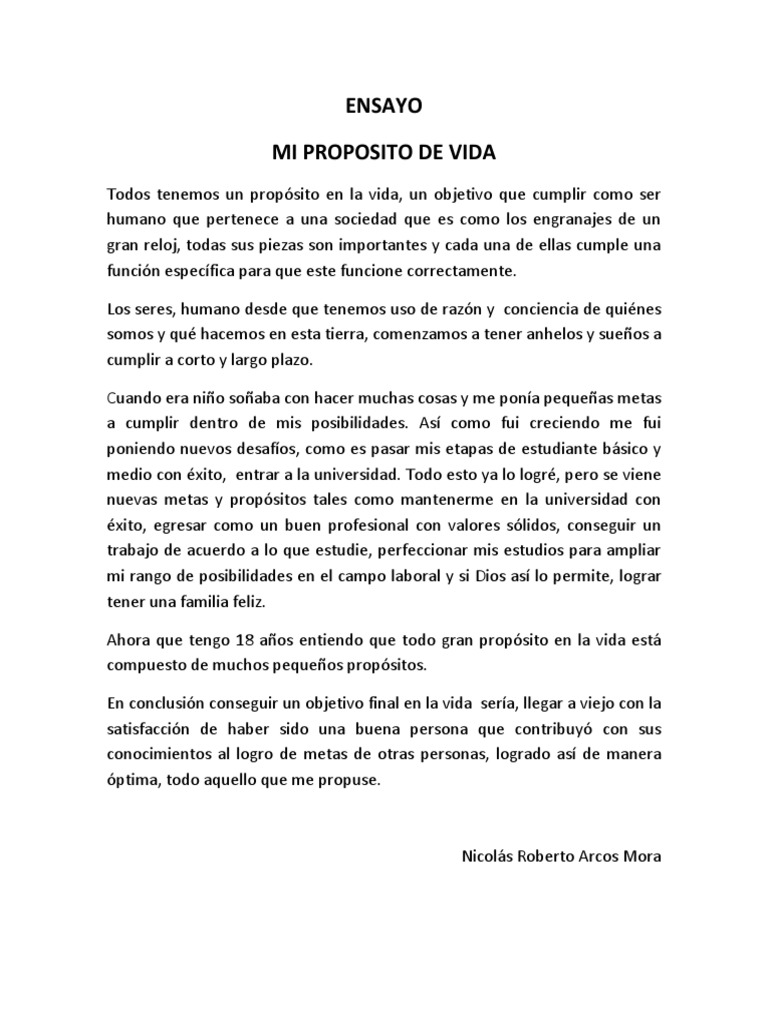 Mi Proposito de Vida